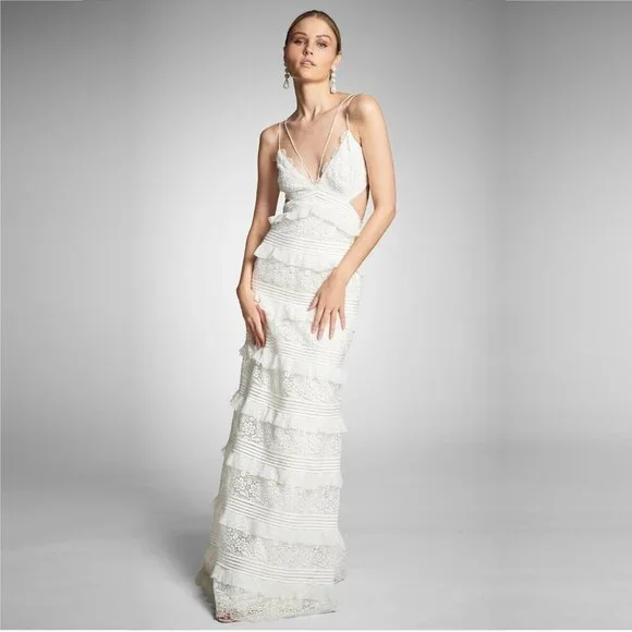 Sachin + Babi | Dresses | Nwt Sachin Babi Nina Gown White Lace Maxi ...